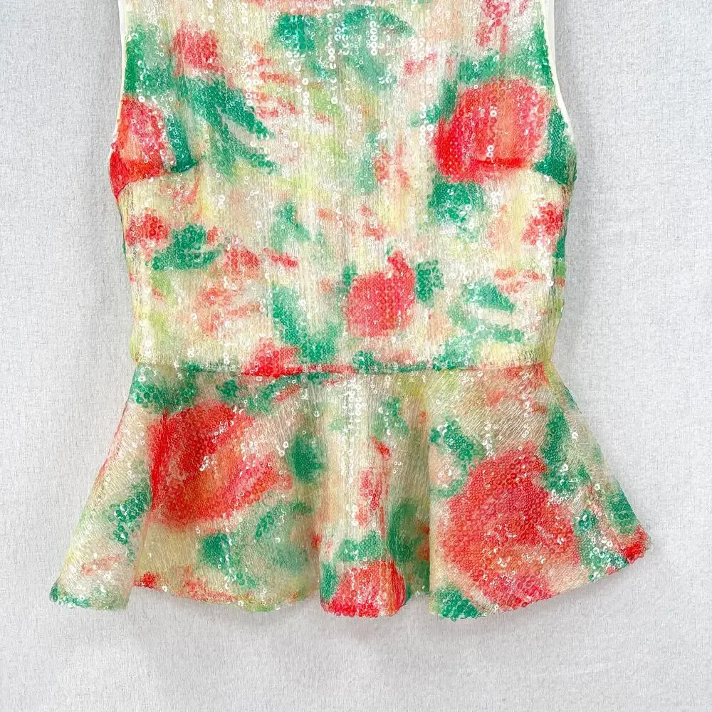 Alice + Olivia | Tops | Alice And Olivia Rosie Abstract Garden Sequin ...